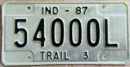 Indiana license plates - Good Even Repeating Number 54000 | eBay
