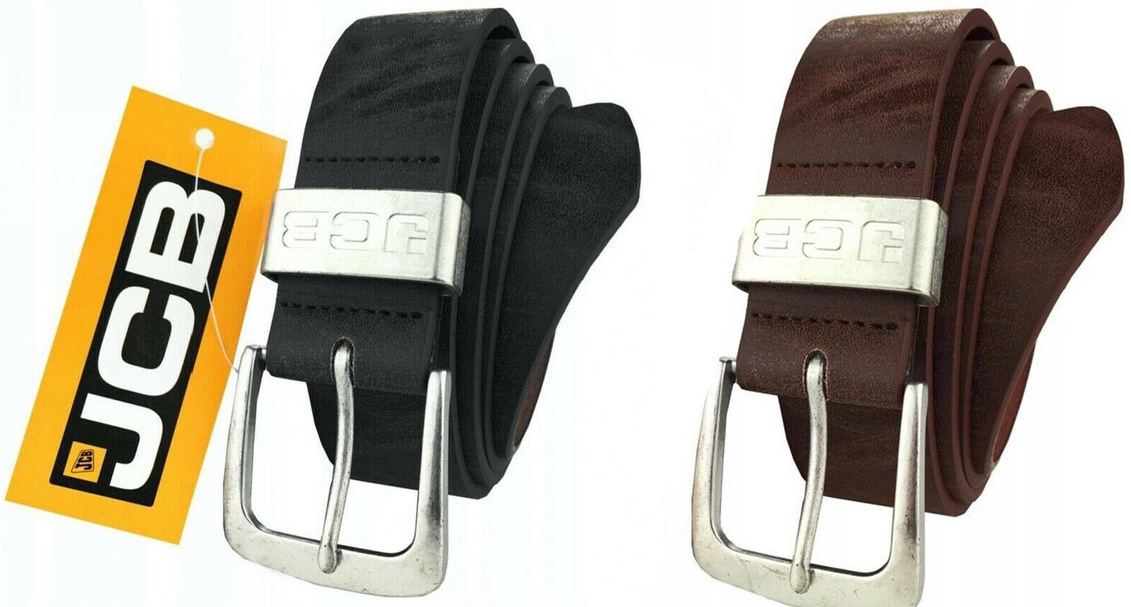 JCB Genuine Mens Leather Lined Belt Real Leather Mens Belt Work Belt ...