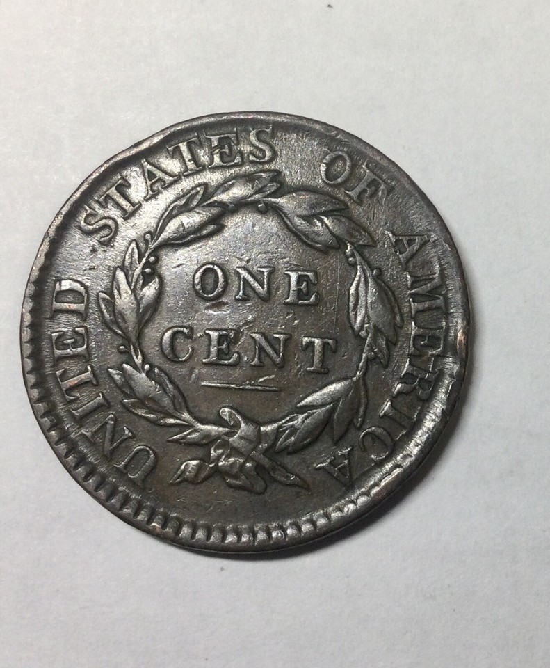 US Large Cent 1817 13 Stars Sharp Mid Grade Coin light marks ticks ...