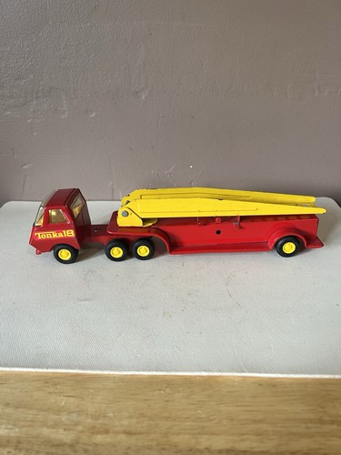 Vintage 1970’s TONKA 18 Red/Yellow Pressed Steel Ladder Rescue 10.5 ...