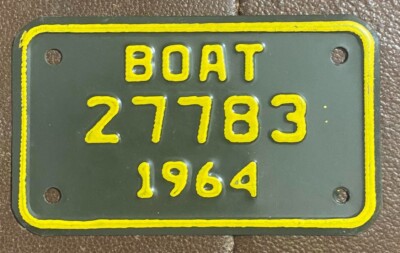 Michigan 1964 BOAT License Plate # 27783 | eBay