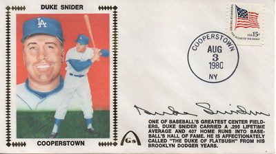 Duke Snider Autographed Aug 3 1980 First Day Cover | eBay