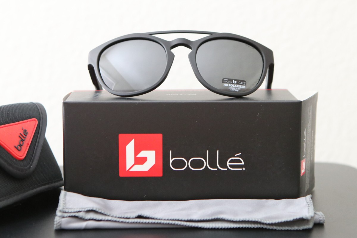 BOLLE BOXTON SUNGLASSES (RUBBER BLACK FRAME POLARIZED TNS OLEO AR LENS ...
