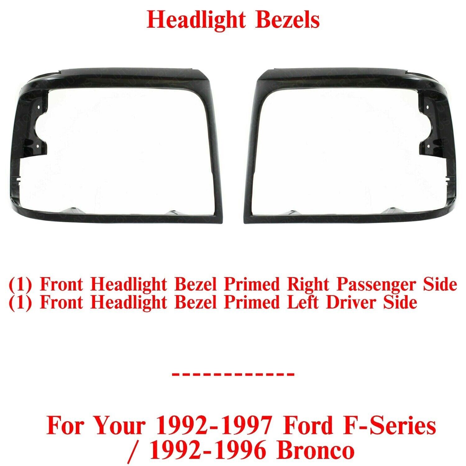 NEW Front Headlight Door Primed Pair For 1992-97 Ford F-Series / 1992 ...