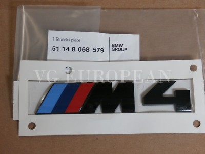 BMW M4 Black Competition Genuine Rear Trunk Emblem "M4" Decal Badge NEW ...