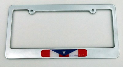 Puerto Rico Rican flag plastic chrome plated Car License plate frame ...