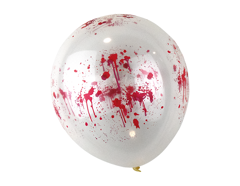 5x BLOOD EFFECT 12" Halloween BALLOONS Fun Spooky Trick Treat Party ...