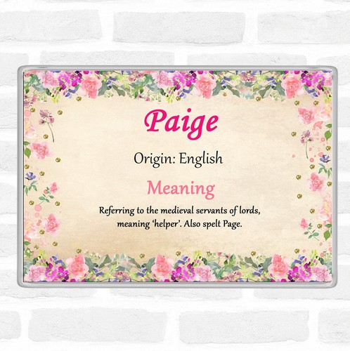 Paige Name Meaning Jumbo Fridge Magnet Floral | eBay