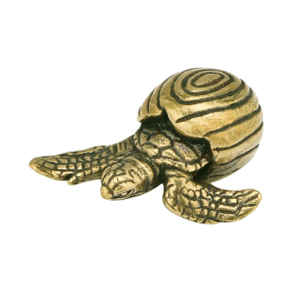 Turtle Statue Brass Ornament Tea Trays Accessories Craft Tortoise ...