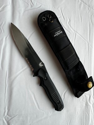 Benchmade Nimravus Knife 4.5" Black 140SBK With Sheath. 154CM Blade ...