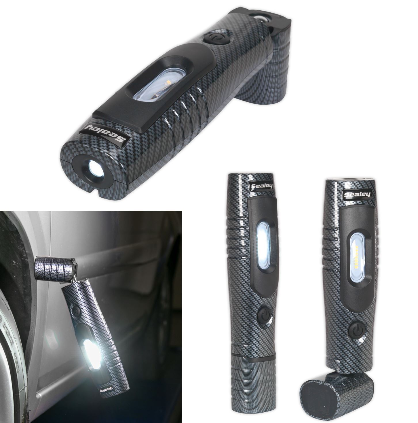 Sealey Led3602 Rechargeable 360 Inspection Lamp 7 SMD 3w LED Carbon ...