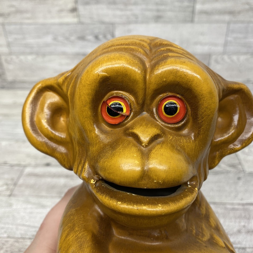 Vintage Haeger Monkey Coin Bank w/stopper | eBay