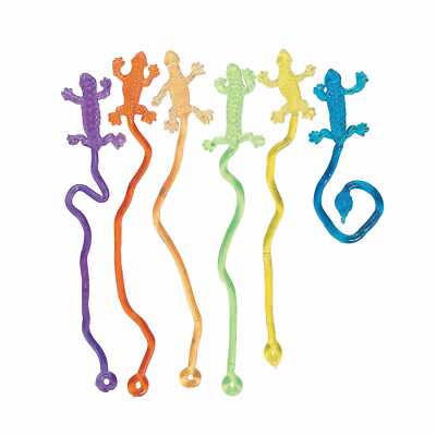 Kids Reptile Party Favours Mini Sticky Slap Squishy Lizards (pack of 24 ...