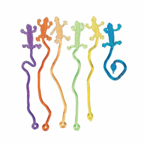 Kids Reptile Party Favours Mini Sticky Slap Squishy Lizards (pack of 24 ...