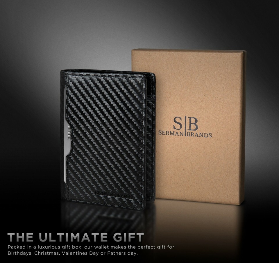 SERMAN BRANDS Wallets for Men Slim Mens leather RFID Blocking ...