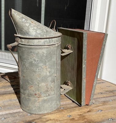 Vintage Beekeeping Beehive Smoker Wood Leather Bellow Beekeeper Apiary ...