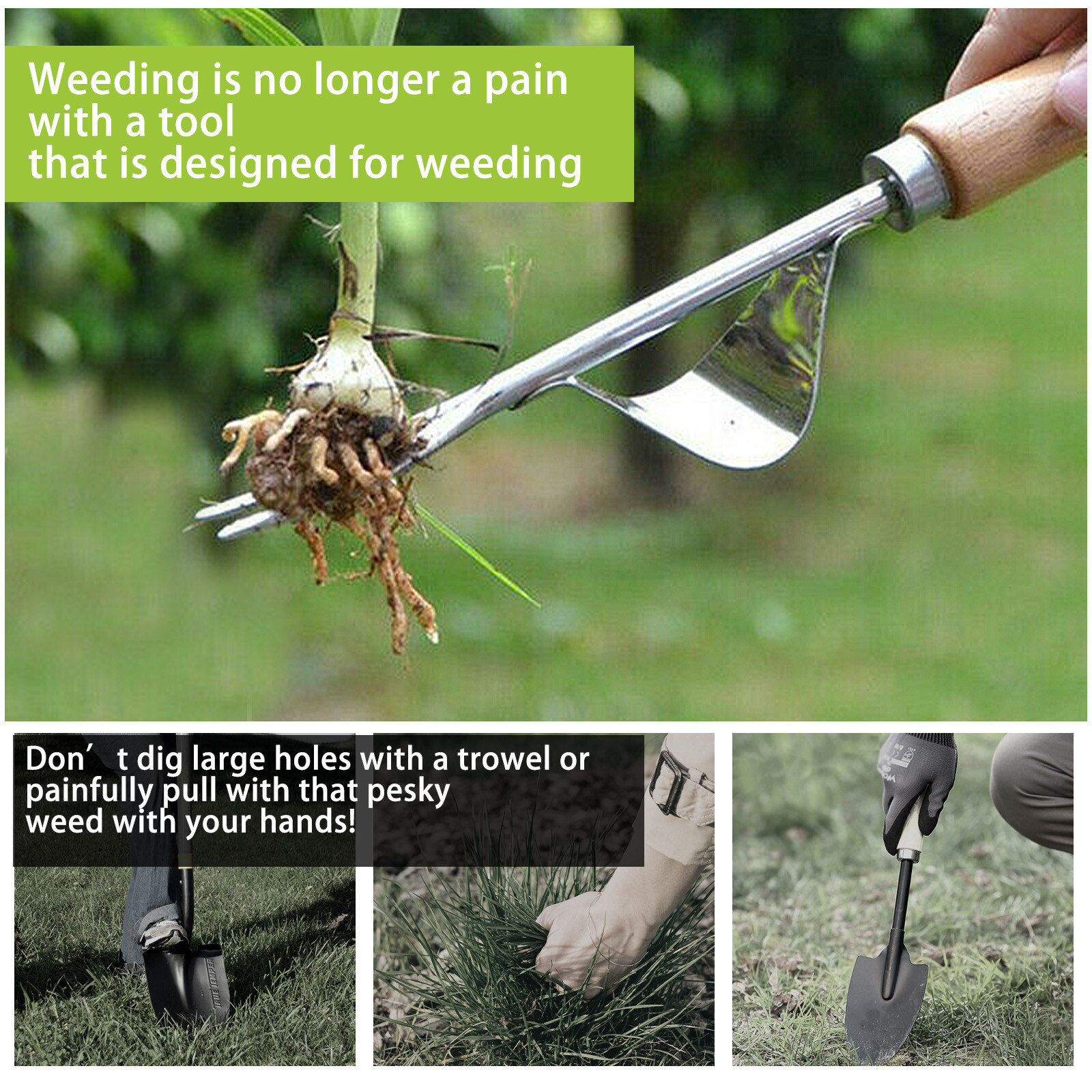 1/2Pcs Hand Weeder Weed Root Garden Lawn Weeding Remover Manual Puller ...