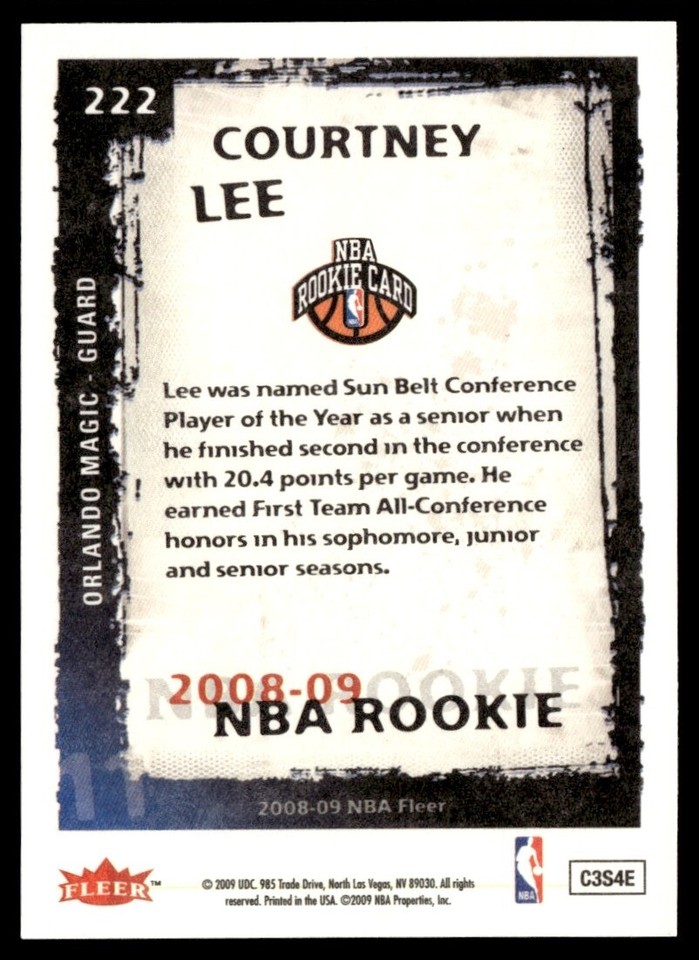 2009-10 Fleer Courtney Lee Rookie #222 | eBay