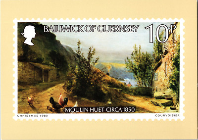 Guernsey Post Office Stamp Card Moulin Huet Christmas 1980 Postcard ...