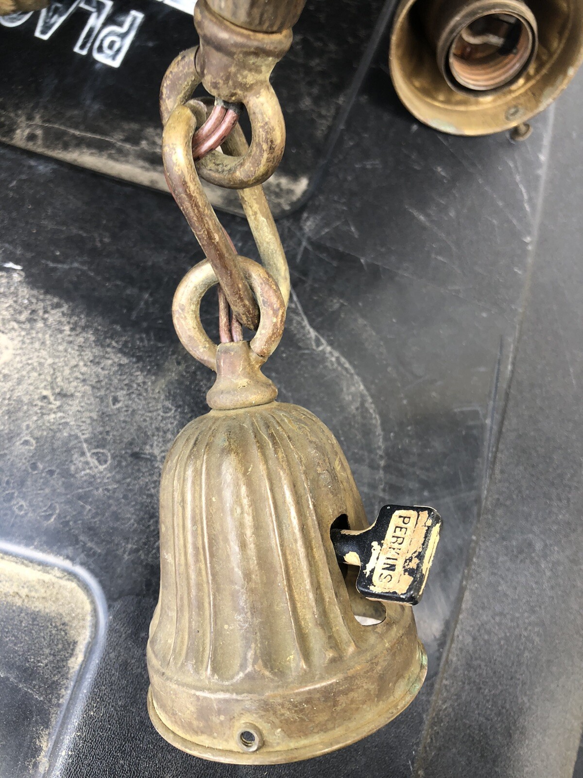 LIGHT FIXTURE Perkins Brass Antique 4 Lite Large Pan | eBay