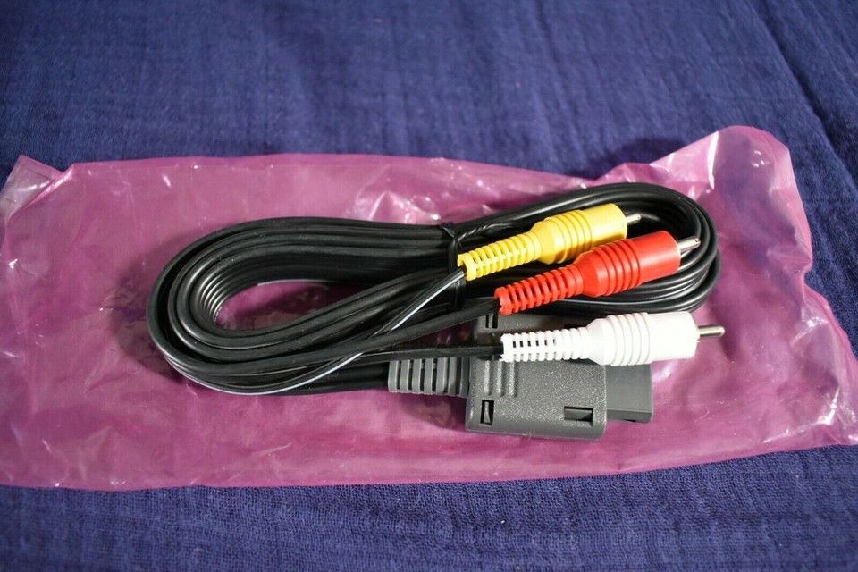 NEW NOS Official Nintendo AV Cable RCA Super Famicom GameCube N64 SHVC ...