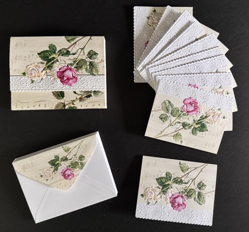 Carol Wilson Fine Arts Rose Garden Rose Embossed Note Cards Envelopes ...