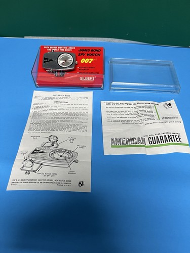 1965 GILBERT ~ JAMES BOND 007 ~ SPY WATCH COMPLETE W/CASE PAPERWORK ...