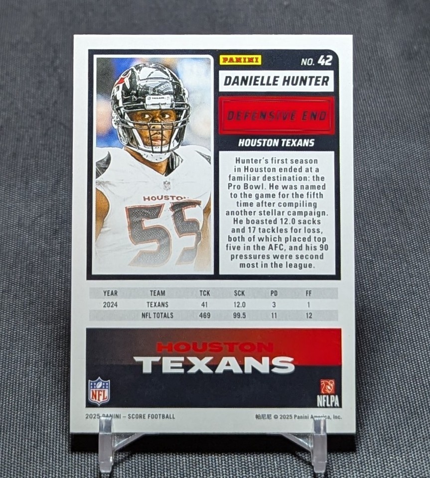 Danielle Hunter 2025 Panini Score A Treat Football Card #42 Houston ...
