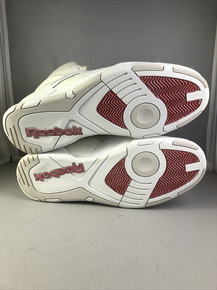 VTG Reebok UK Flag Flower Hi Top White/Red Leather Basketball Shoes Sz ...