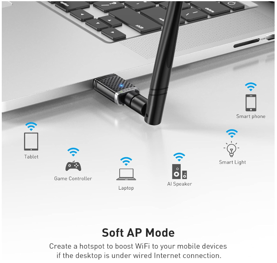 EDUP USB 3.0 WiFi Adapter for PC Gaming 1300Mbps, USB Wireless Adapter ...