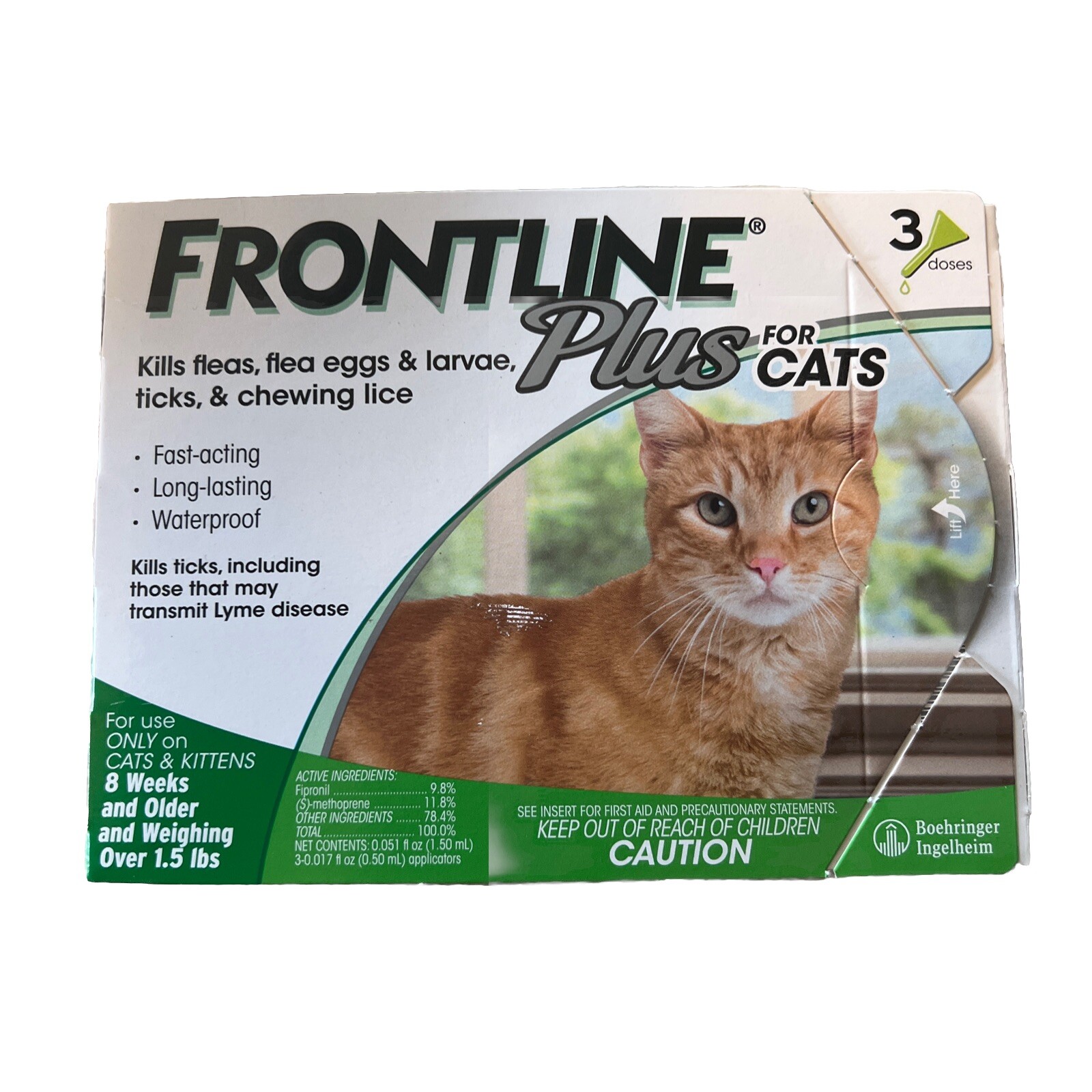 FRONTLINE Plus Flea and Tick Treatment for Cats and Kittens - 3 Doses ...