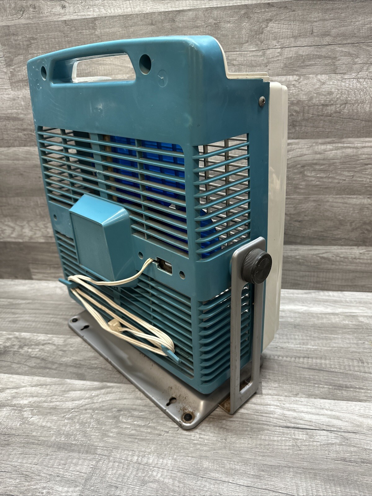 Vintage Galaxy Box Fan Blue White 11" Blades 14” Fan 3 Speed Floor Wall ...