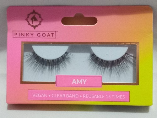 Pinky Goat lashes Amy Vegan Clear Band and Handmade Reusable 15 times ...