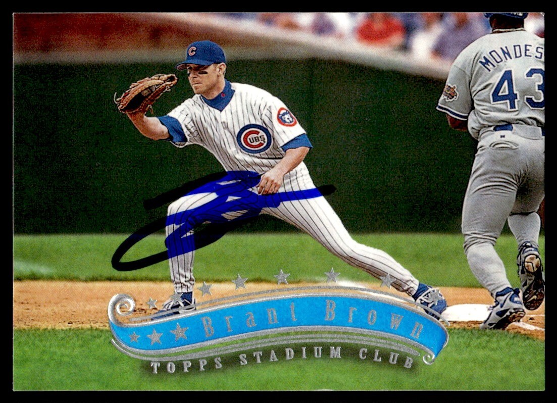 1997 Stadium Club Baseball Card Brant Brown Auto Chicago Cubs #351 ...