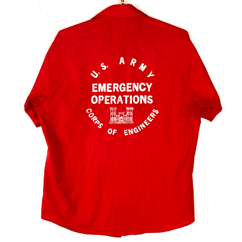 Vintage US Army Emergency Operations Shirt Large Red Short Sleeve ...