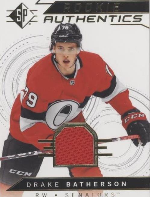 2018-19 SP - Rookie Authentics Drake Batherson #128 Jerseys (MEM, RC ...