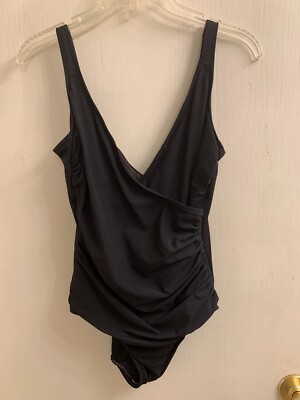 MIRACLESUIT SEXY LOW BACK SOFT CUP BRA NO WIRES BLACK SLIMMING SWIM ...