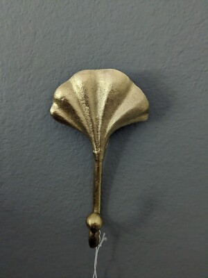 Handcrafted Brass Clam Shell Gold Curled wall hook. 5x4x2". Coastal ...