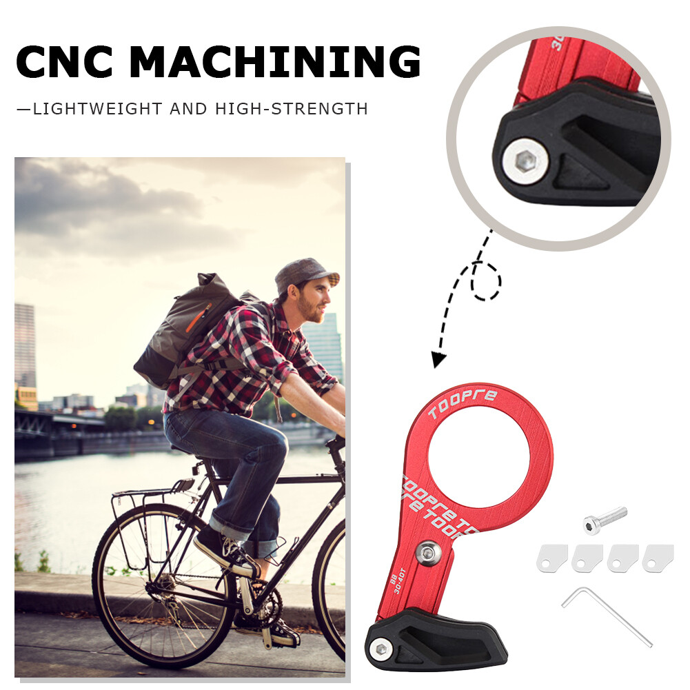 Bike Chain Guide for 30-40T Round 30-38T Oval Chainring (Red BB lock ...