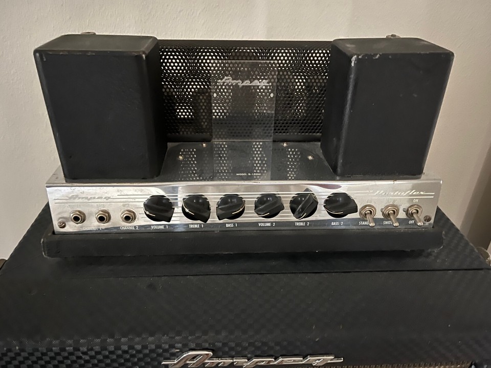 Vintage Ampeg B18N combo tube bass amplifier with 15" extension speaker ...