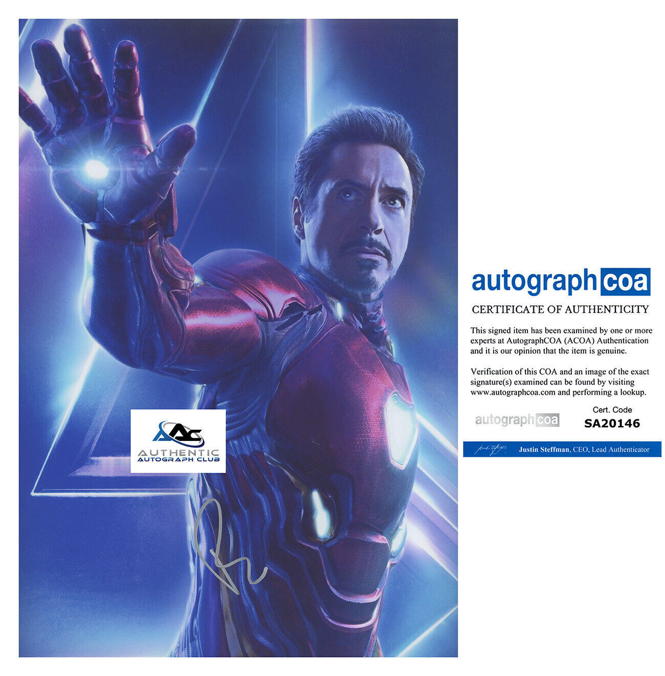 ROBERT DOWNEY JR AUTOGRAPH SIGNED 12x18 PHOTO MARVEL AVENGERS IRON MAN ...
