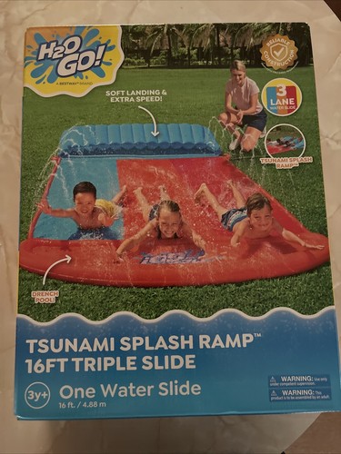 Bestway H2OGO Tsunami Splash Ramp Slide 16ft Waterslide TRIPLE SLIDE ...