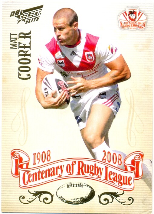 2008 Select NRL Centenary of Rugby League Card 180 Matt Cooper ...