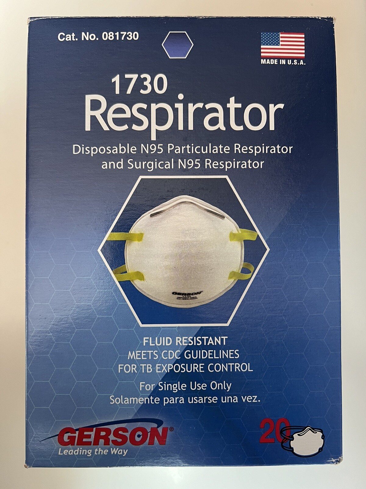 Gerson N95 Respirator Surgical Mask, 1730 - 20 Count for sale online | eBay