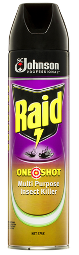 2x Raid ONE SHOT MULTI PURPOSE INSECT KILLERS 375g Aerosol Can ...