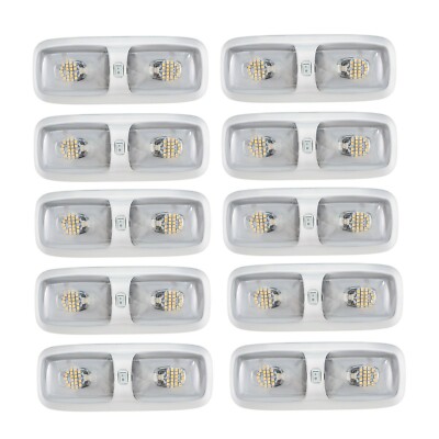 RecPro Double Dome LED Pancake RV Light Neutral White 4200K (10 Pack ...