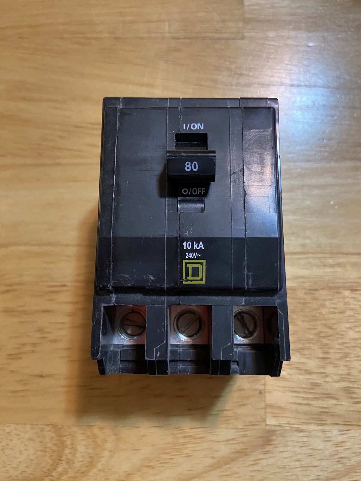 Square D QOB380 80 Amp 240V 3 Pole 10kA Bolt On Circuit Breaker | eBay
