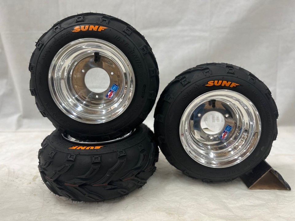 Honda ATC 70 DWT Polished Aluminum Front and Rear Tires Rims 16x6-8 ...