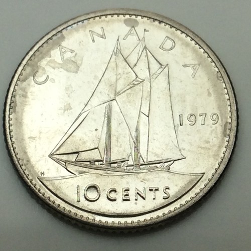1979 Canadian 10 Ten Cents Dime Canada Uncirculated Coin Not In Case ...