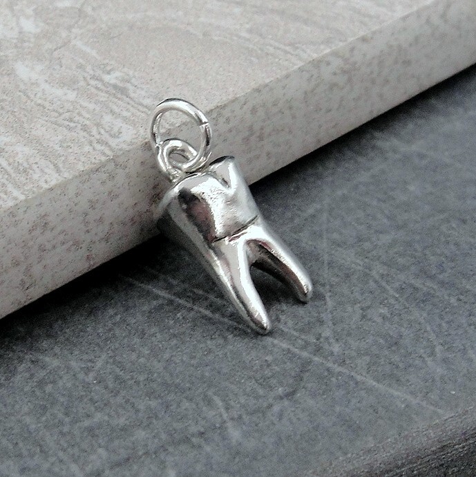 Silver 3D Tooth Charm - Dentist Charm - 3D Tooth Pendant - Gift for ...
